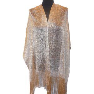 Odiva | Accessories | Shawl Nwt Gold Champagne Metallic Lurex Scraf ...